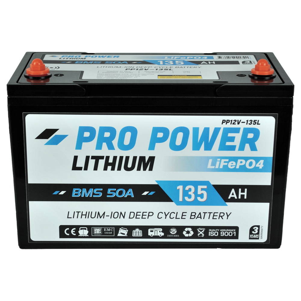 Buy 135AH 12V Pro Power Lithium, Camping Caravan Deep Cycle Battery.